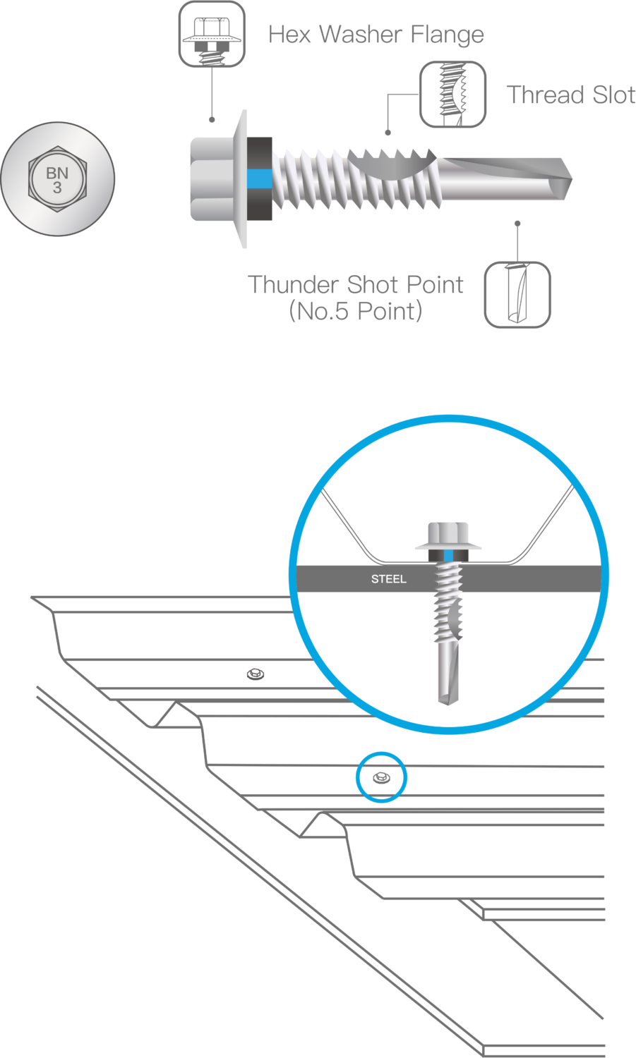 Heavy Duty Self Drilling Metal Screws/Tek Screws for Thick Steel
